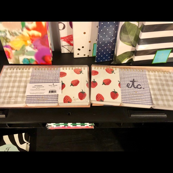 kate spade | Office | Kate Spade Strawberries 3 Mini Notebooks Set ...